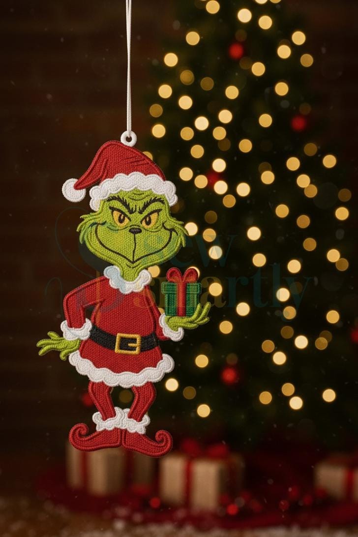 Christmas Grinch FSL Embroidery Design (freestanding Lace) - Etsy