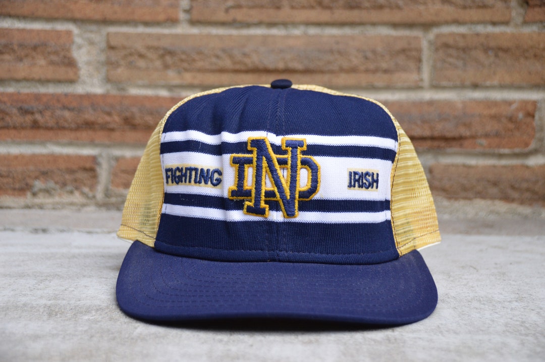 Vintage 1980s Notre Dame AJD Trucker Hat! 80s ND Fighting Irish NCAA ...