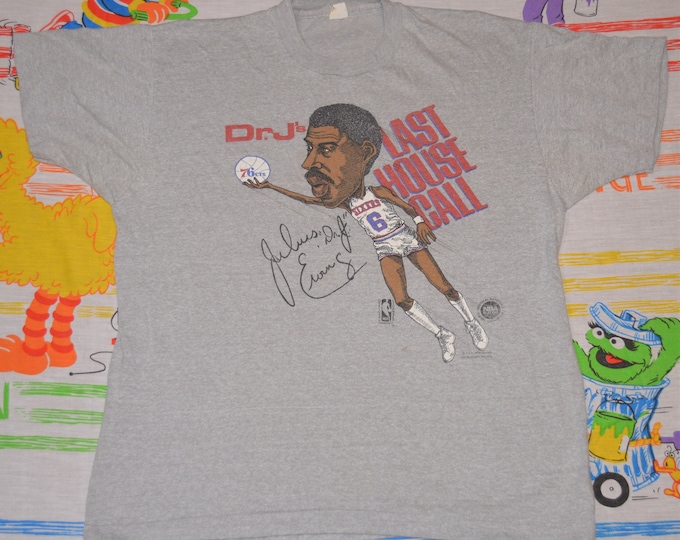 Vintage 1980s Philadelphia 76ers Dr. J Tee! 80s Sixers Julius Erving ...