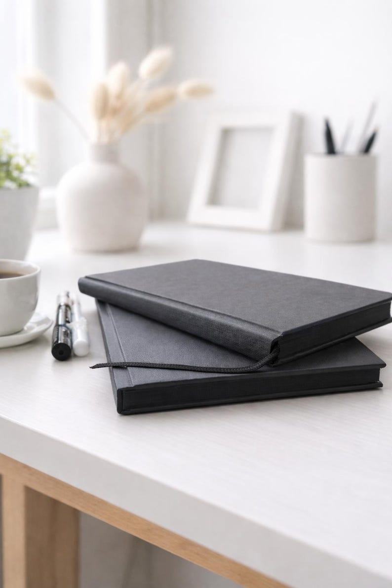 Blackout Journal Hardcover, Black Pages for White Markers, Luxury ...