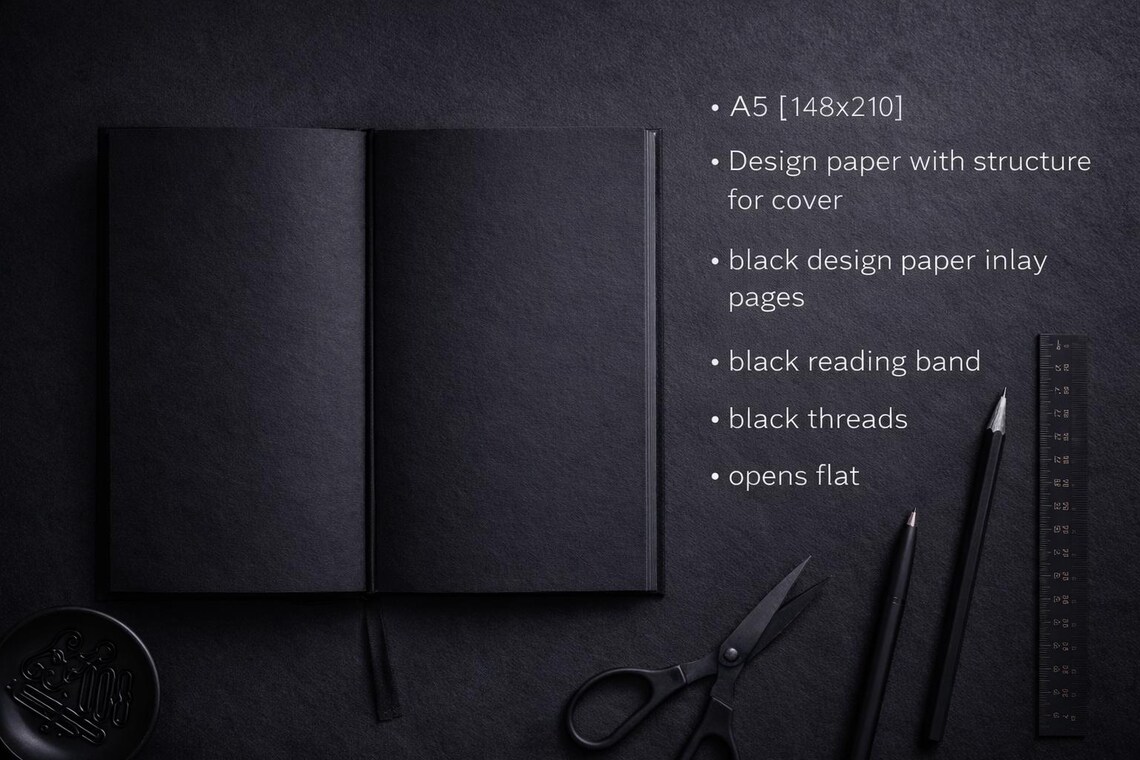 Blackout Journal Hardcover, Black Pages for White Markers, Luxury ...