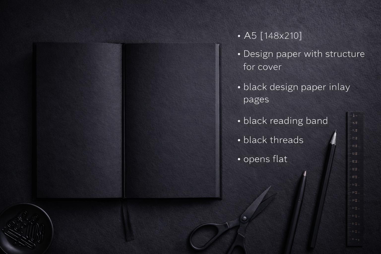 Blackout Journal Hardcover, Black Pages for White Markers, Luxury ...