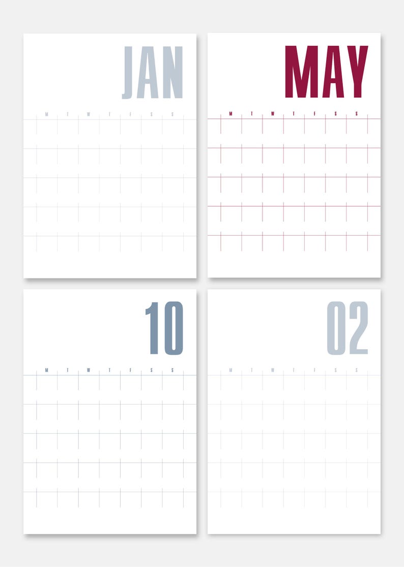 Neutral Wall Planner A3, 2026 Minimal Japandi Calendar, Modern Yearly ...