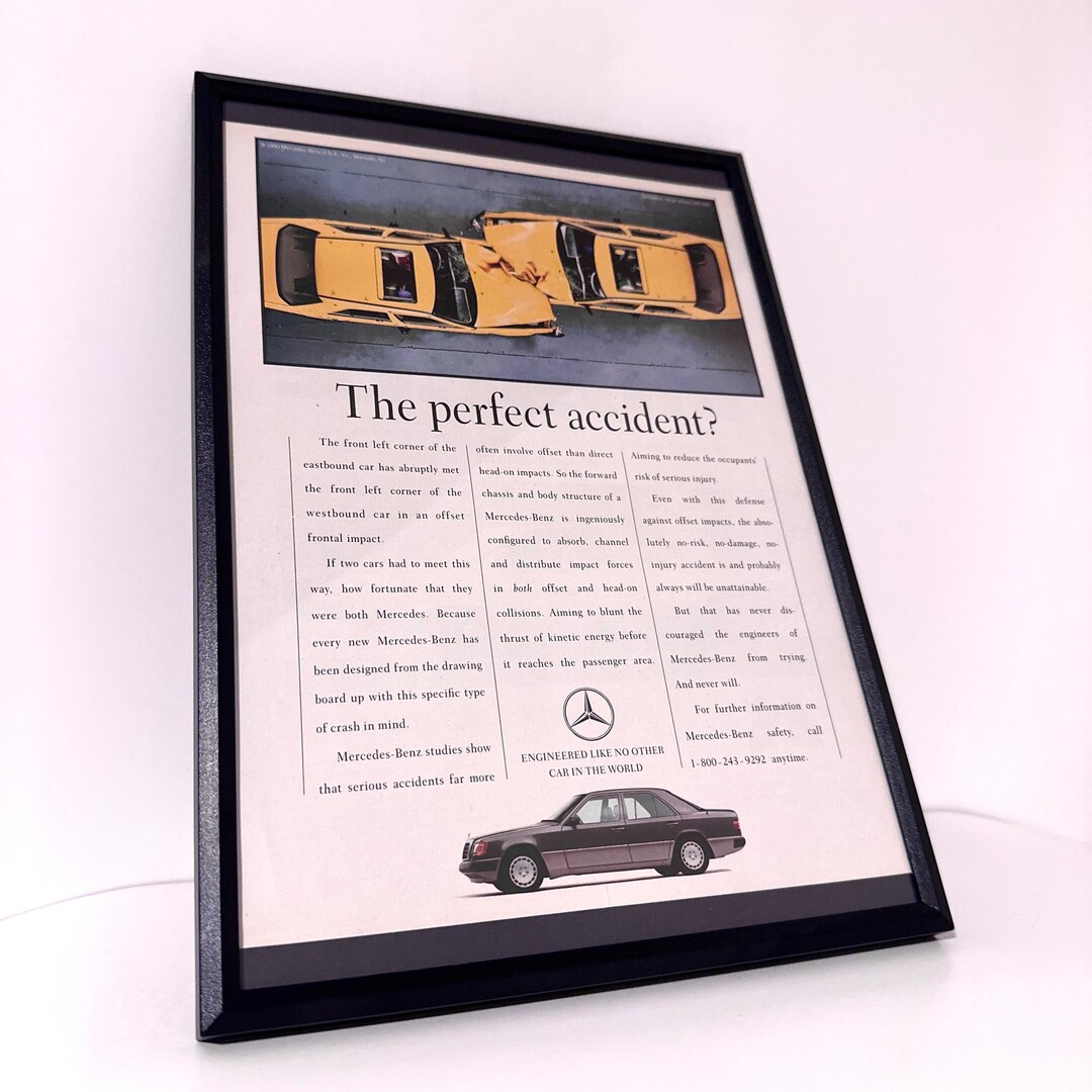 Mercedes-benz W124 Crash Safety Vintage Advertisement - Etsy