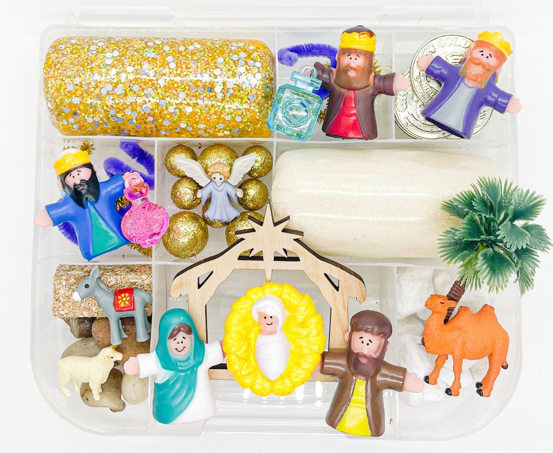 Nativity Playdough Kit Holiday Playdough Sensory Kit - Etsy