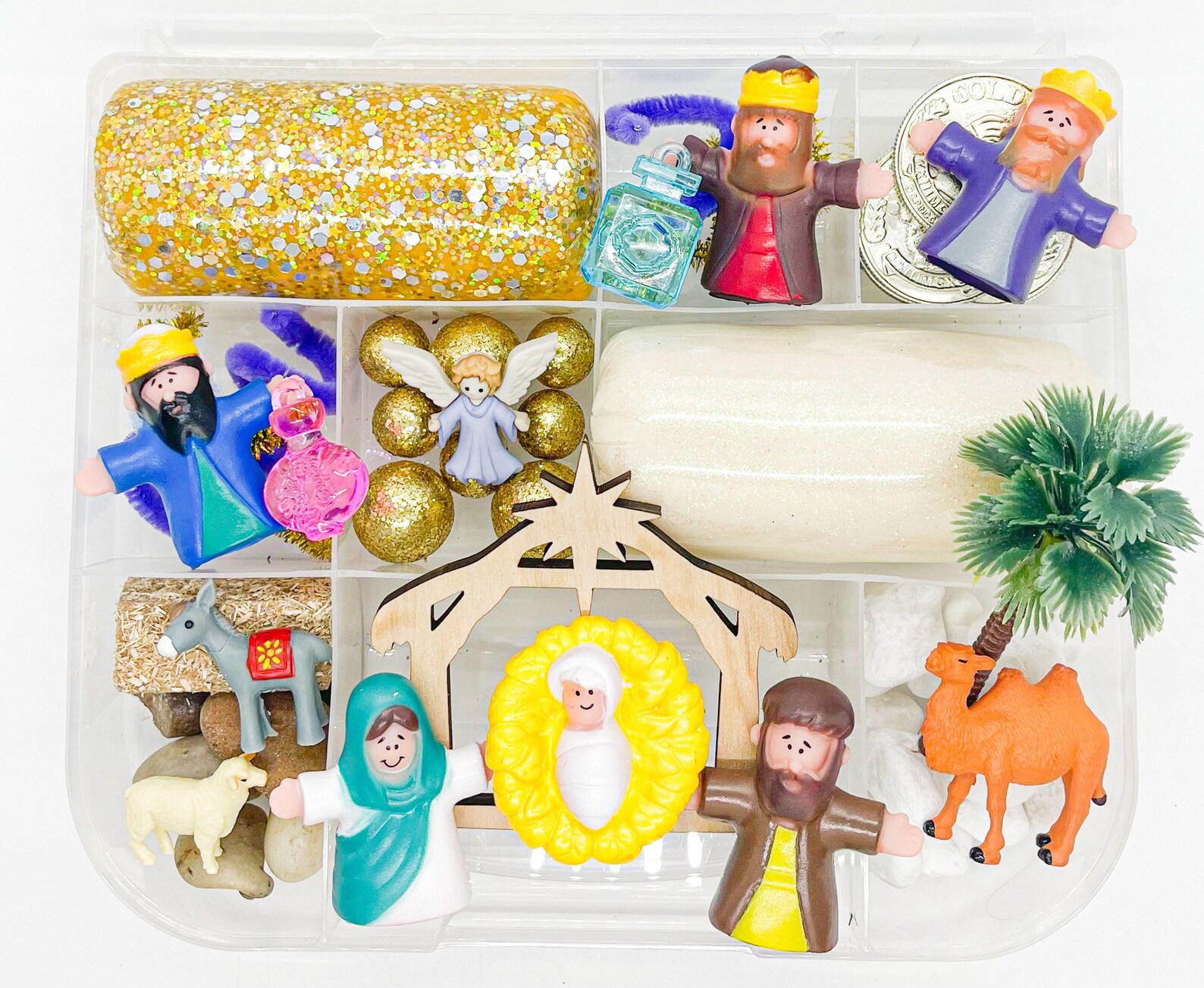 Nativity Playdough Kit Holiday Playdough Sensory Kit - Etsy