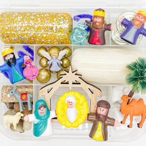Nativity Playdough Kit Holiday Playdough Sensory Kit - Etsy
