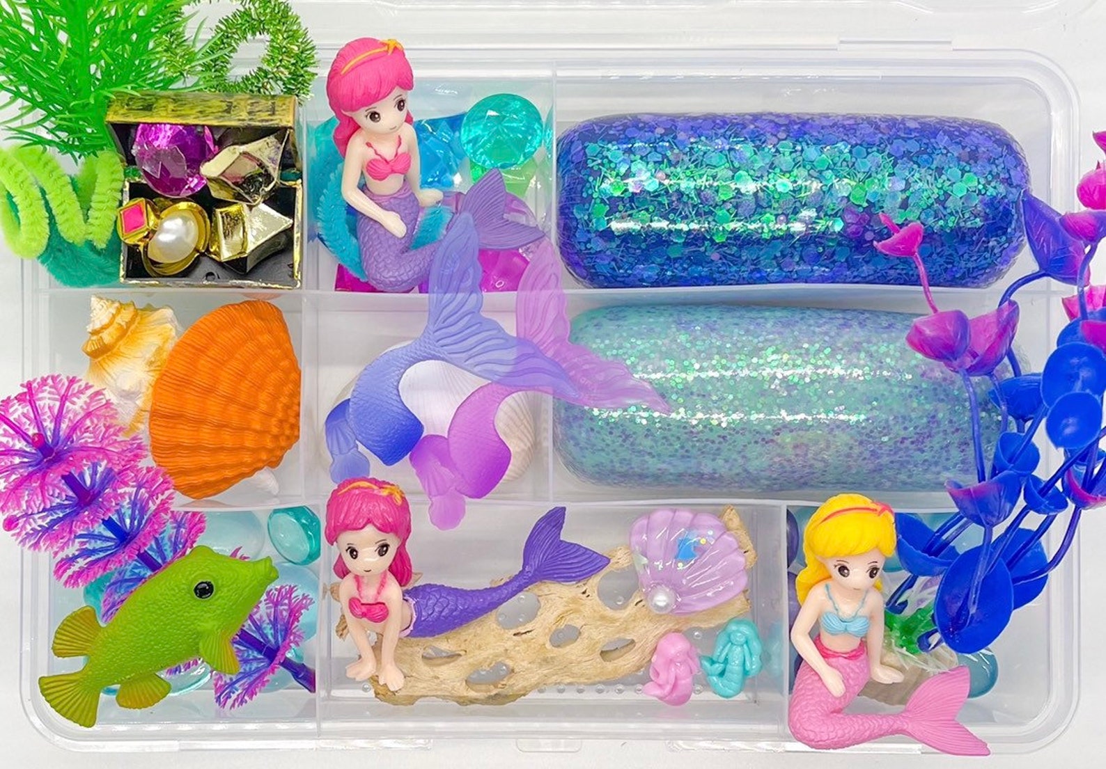 Mermaid Playdough Kit Sensory Box Playdough Kit Play Doh - Etsy