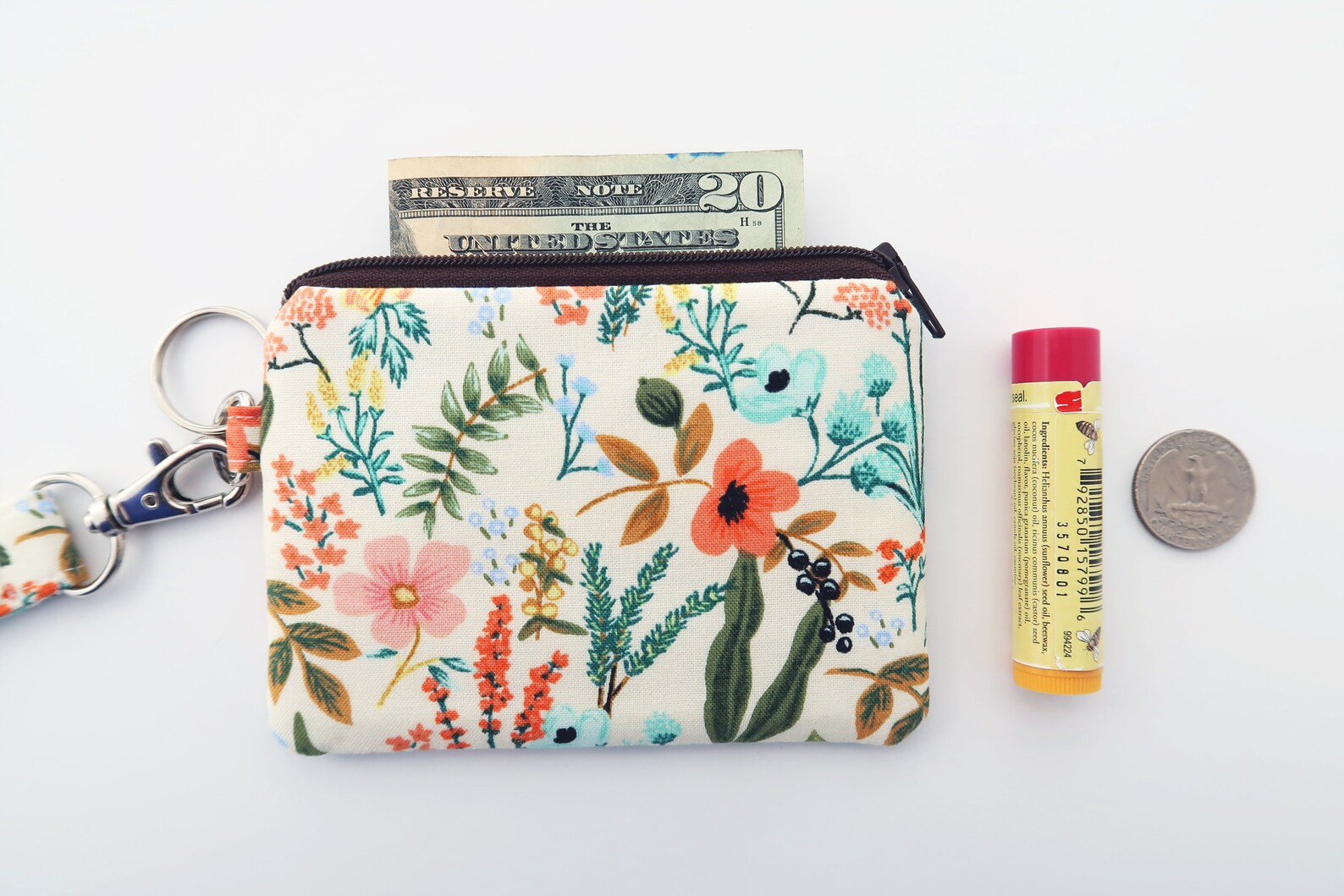 Floral Card Wristlet Wallet Coin Pouch Wallet Zippered - Etsy