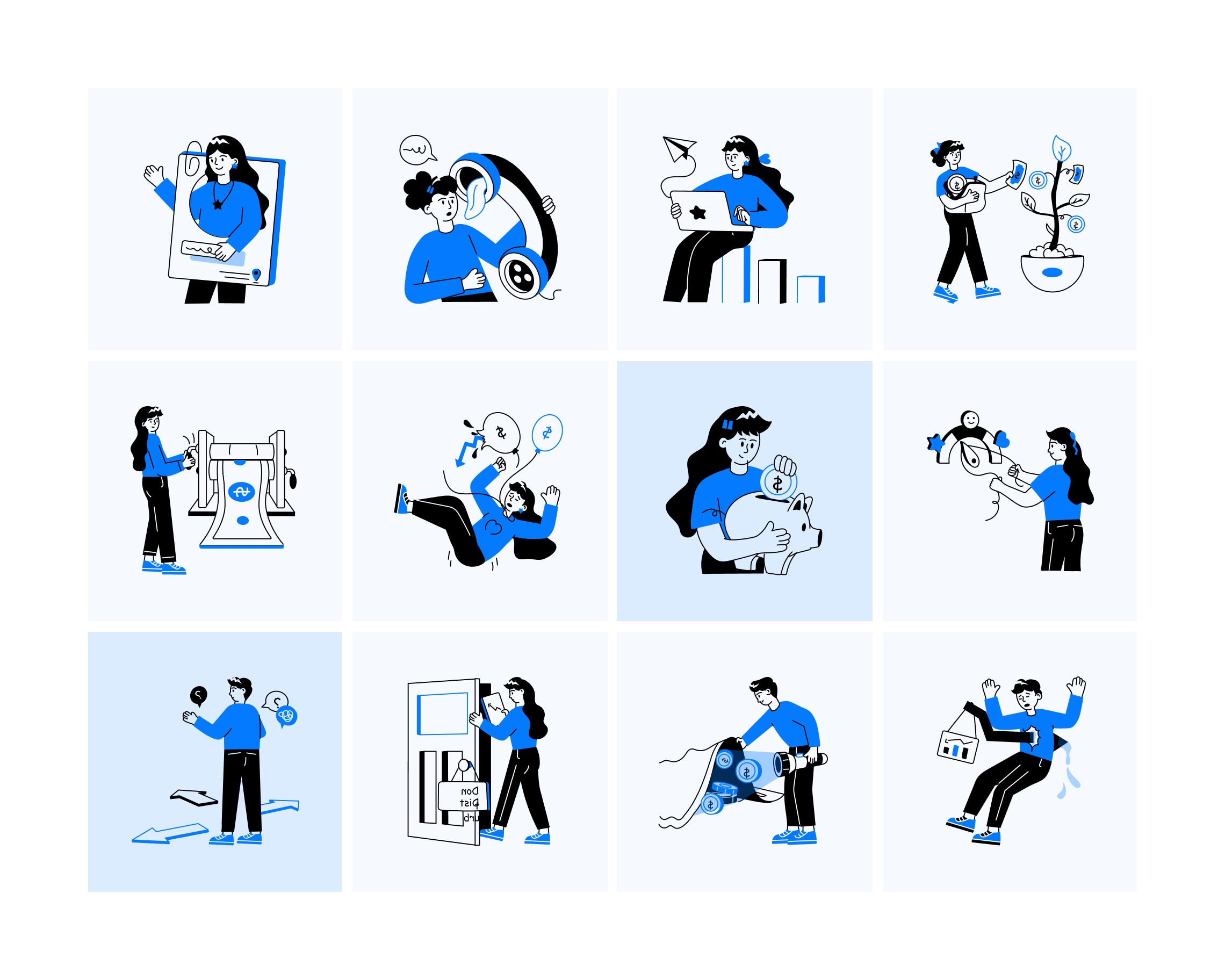 Stock Market Mini Illustrations - Etsy