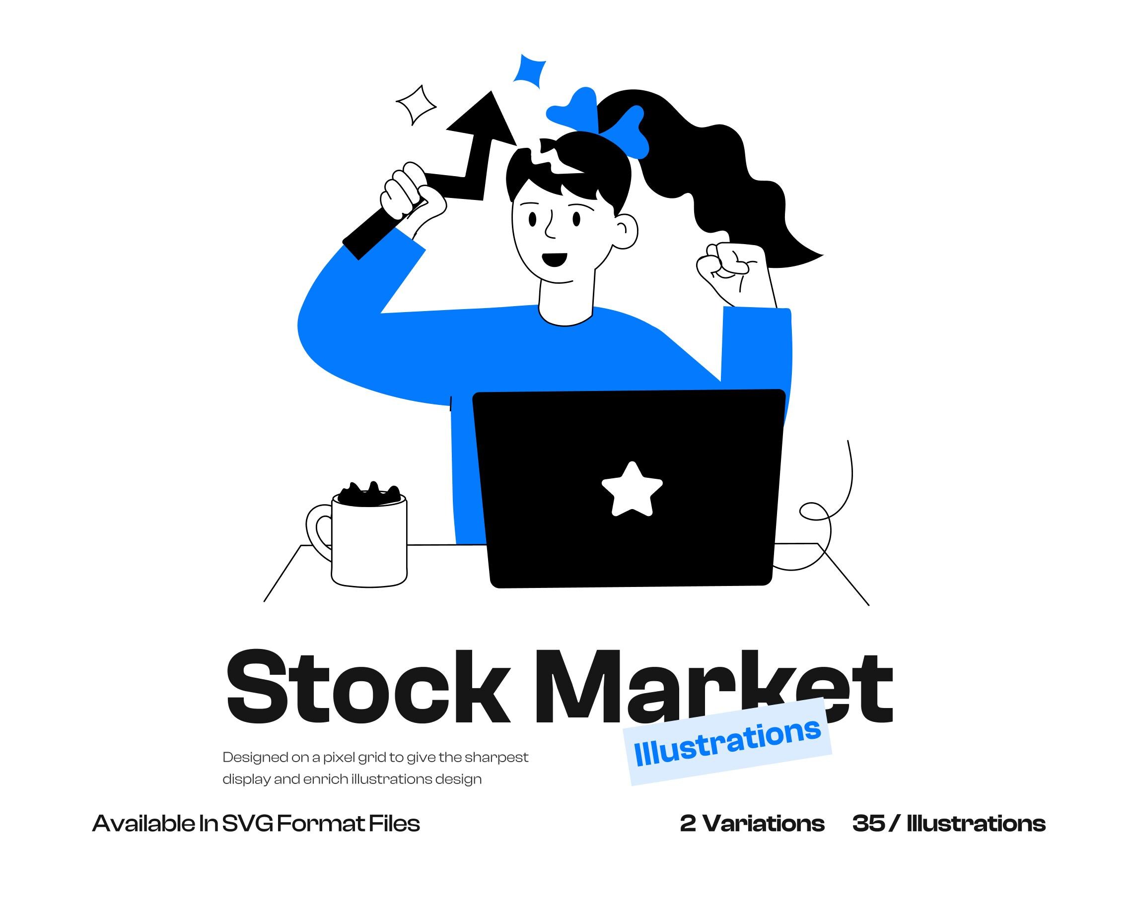 Stock Market Mini Illustrations - Etsy