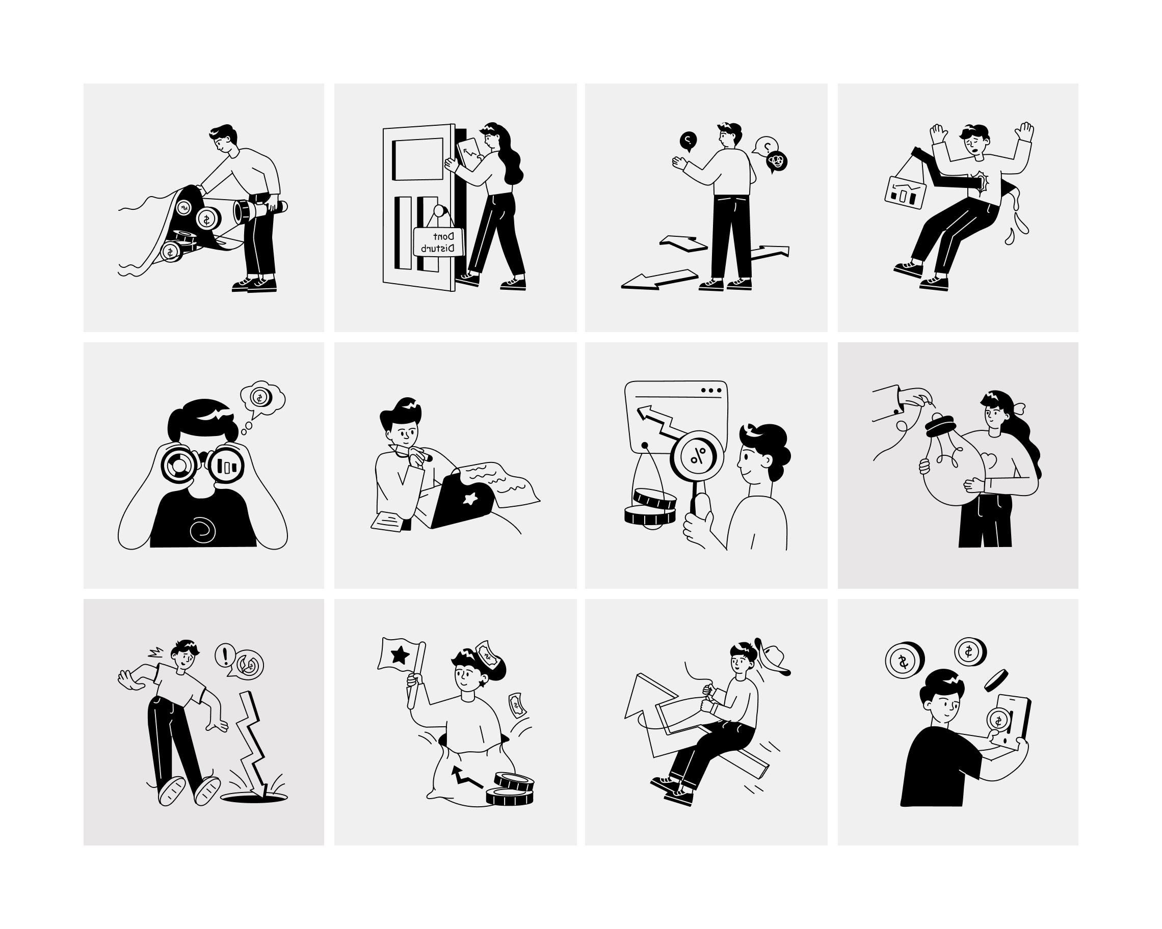 Stock Market Mini Illustrations - Etsy