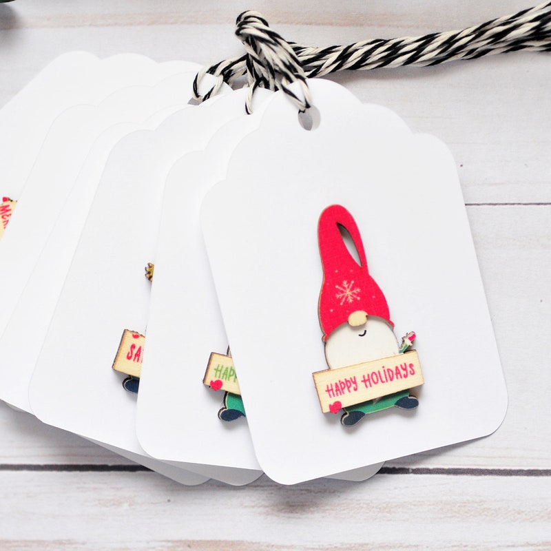 Gnome Christmas Tags - Etsy