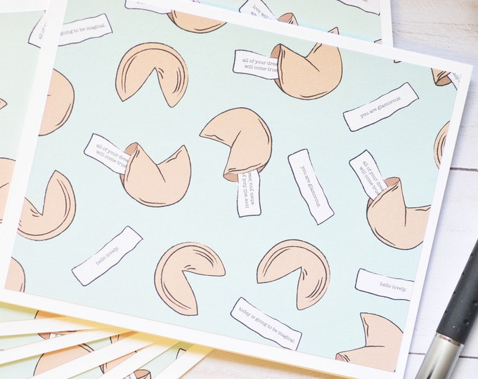 Fortune Cookie Note Cards - Set of 6 // Blank Cards // Girl Boss ...