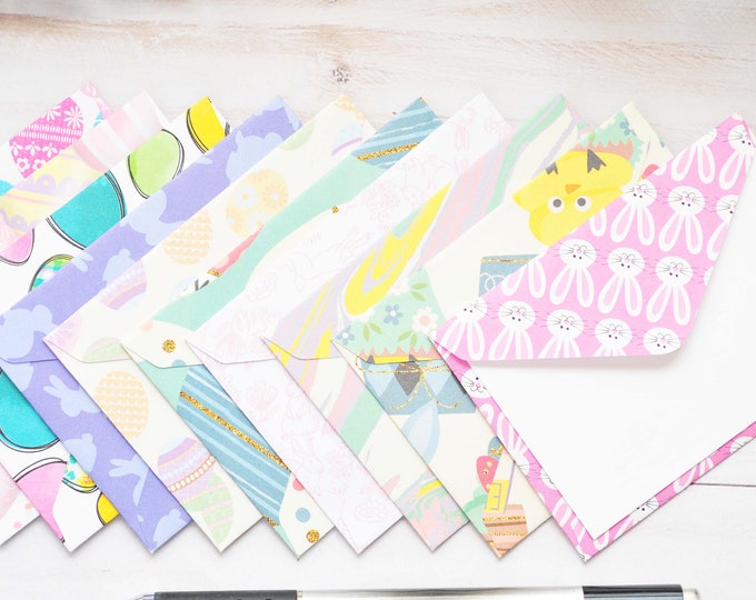 Assorted Easter Mini Cards // Set of 10 // Blank Cards // Gift Card ...