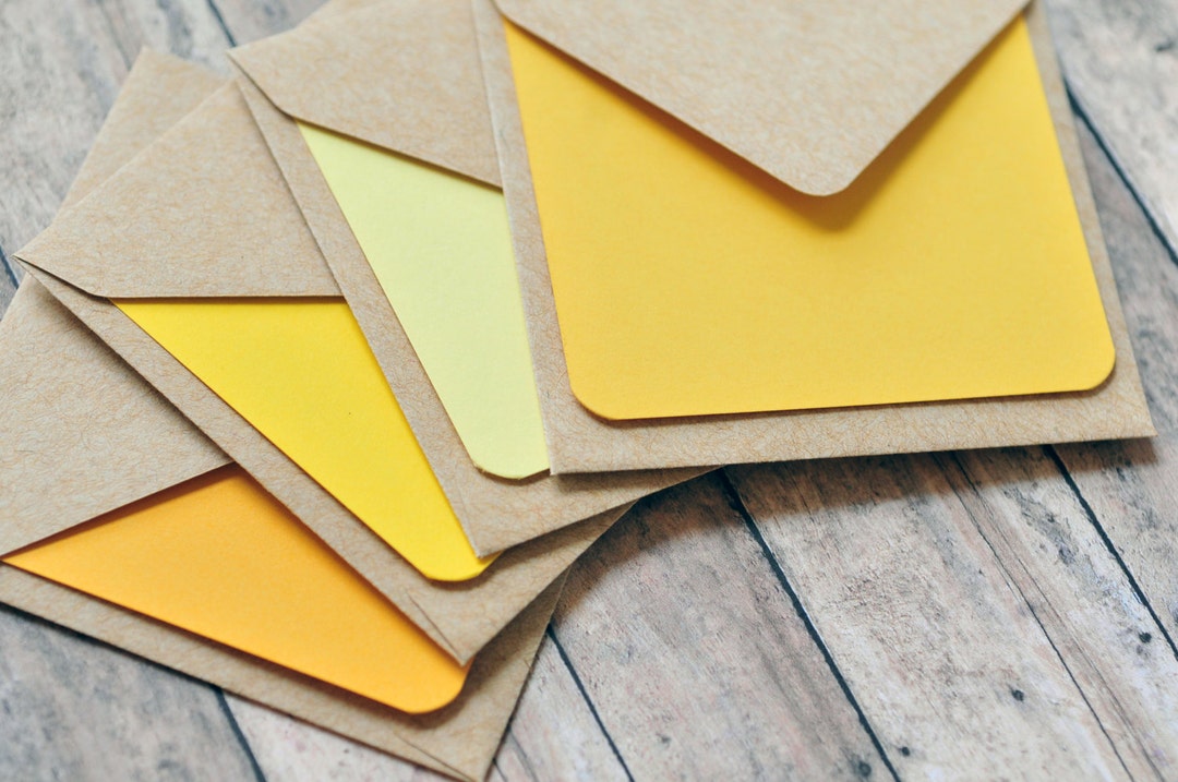 Yellow Mini Cards // Blank Cards // Enclosure Cards // Gift Tags ...