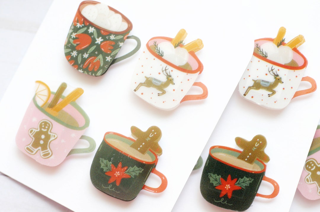 Holiday Mug Gift Tags Set of 4 // Happy Holiday // Coffee // Christmas ...