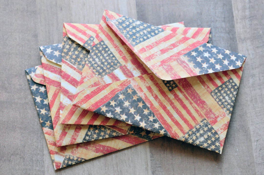 American Flag Mini Cards - Set of 4 // Blank Cards // Gift Card ...