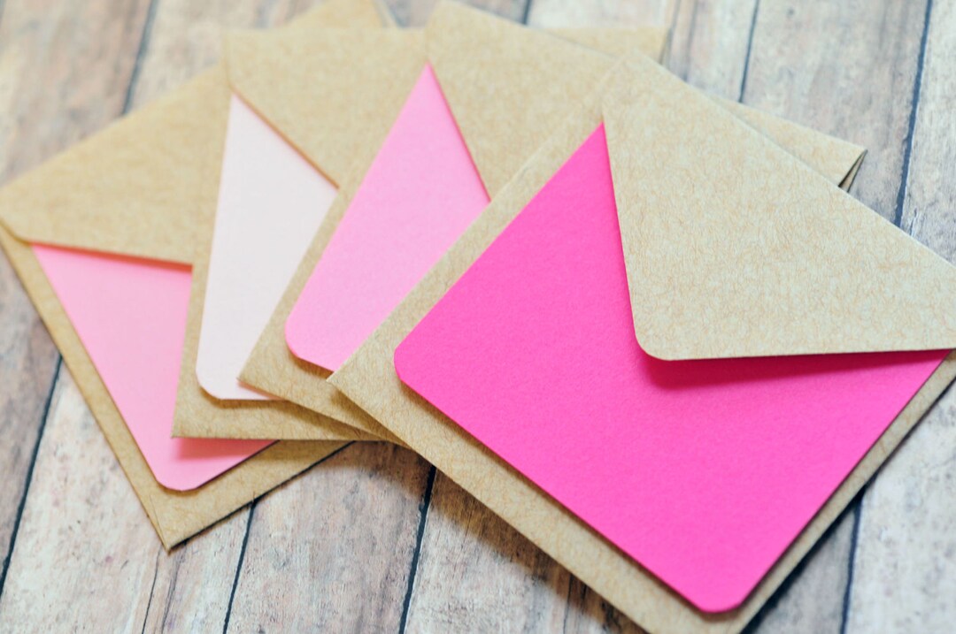 Pink Mini Card Set // Blank Cards // Square Cards // Enclosure Cards ...