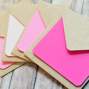 Pink Mini Card Set // Blank Cards // Square Cards // Enclosure Cards ...