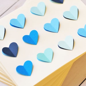 Blue Heart Greeting Card // Blank Card // Love Note // Note Cards ...