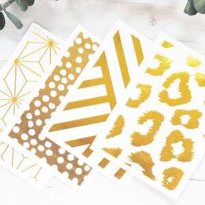 White and Gold Mini Cards - Set of 4 // Blank Cards // Gold Foil ...