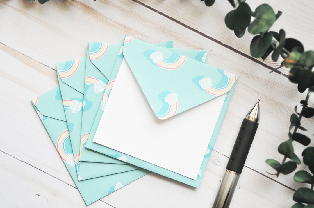 Rainbow Mini Envelopes – Set of 4 for Gift Cards, Love Notes, Party ...
