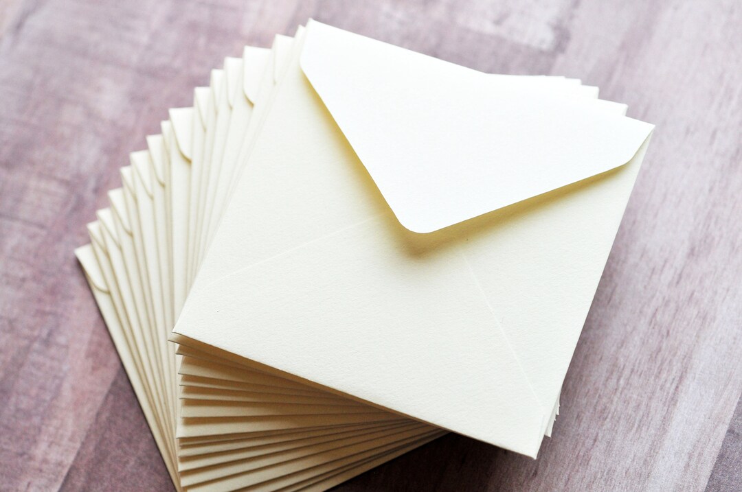 Ivory - Mini Envelopes - Set of 10 - 2 Inch X 2 Inch - Enclosure Cards ...
