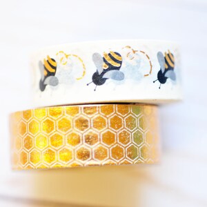 Honey Bee Washi Tape – Honeycomb & Insect Designs - 2 Rolls, 15mm X ...