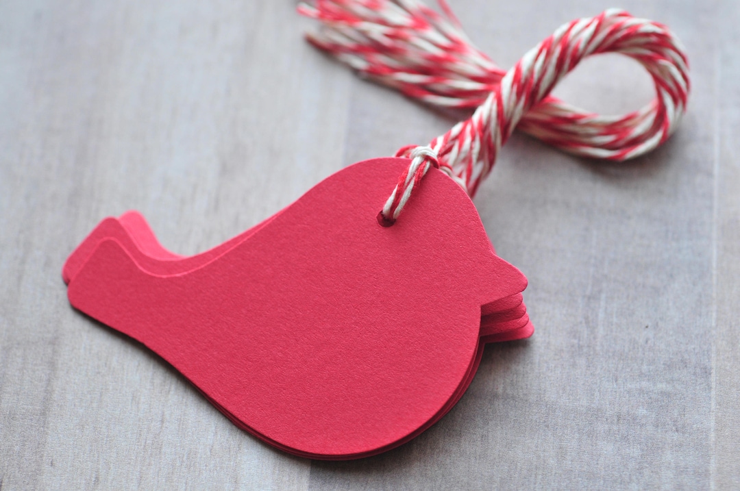 Red Bird Tags // Gift Tags // Hang Tags // Favor Tags // Gift Wrapping ...
