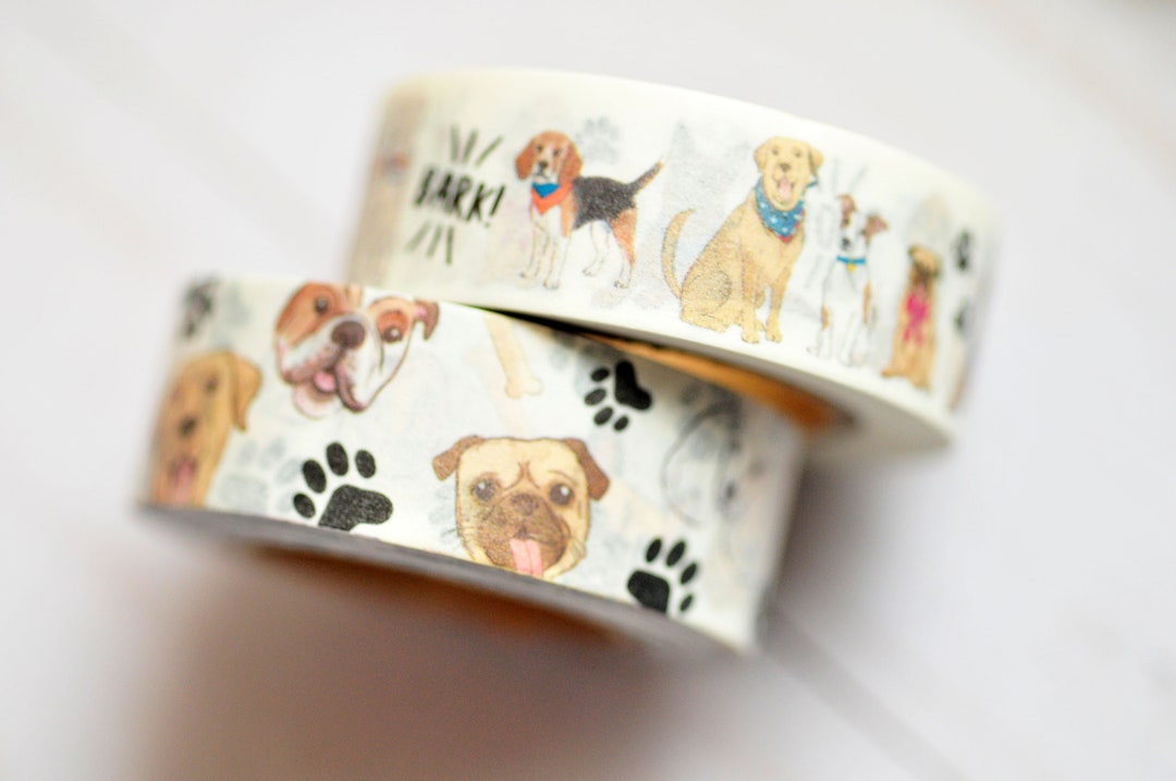 Dog Washi Tape 2 Rolls // 15 Mm // 10 Yards // Puppy Washi Tape ...