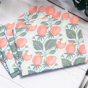 Strawberry Field Mini Cards - Set of 4 // Blank Cards // Gift Card ...