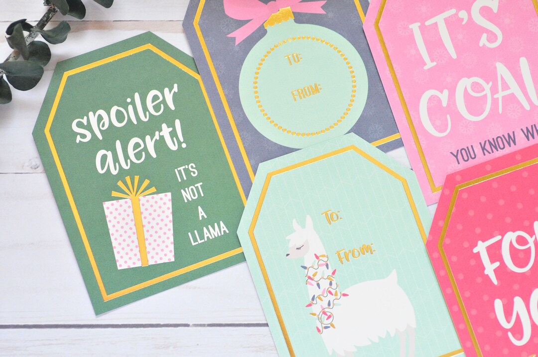 Llama Christmas Gift Tags - Set of 12 // Christmas Gift Tags // Merry ...