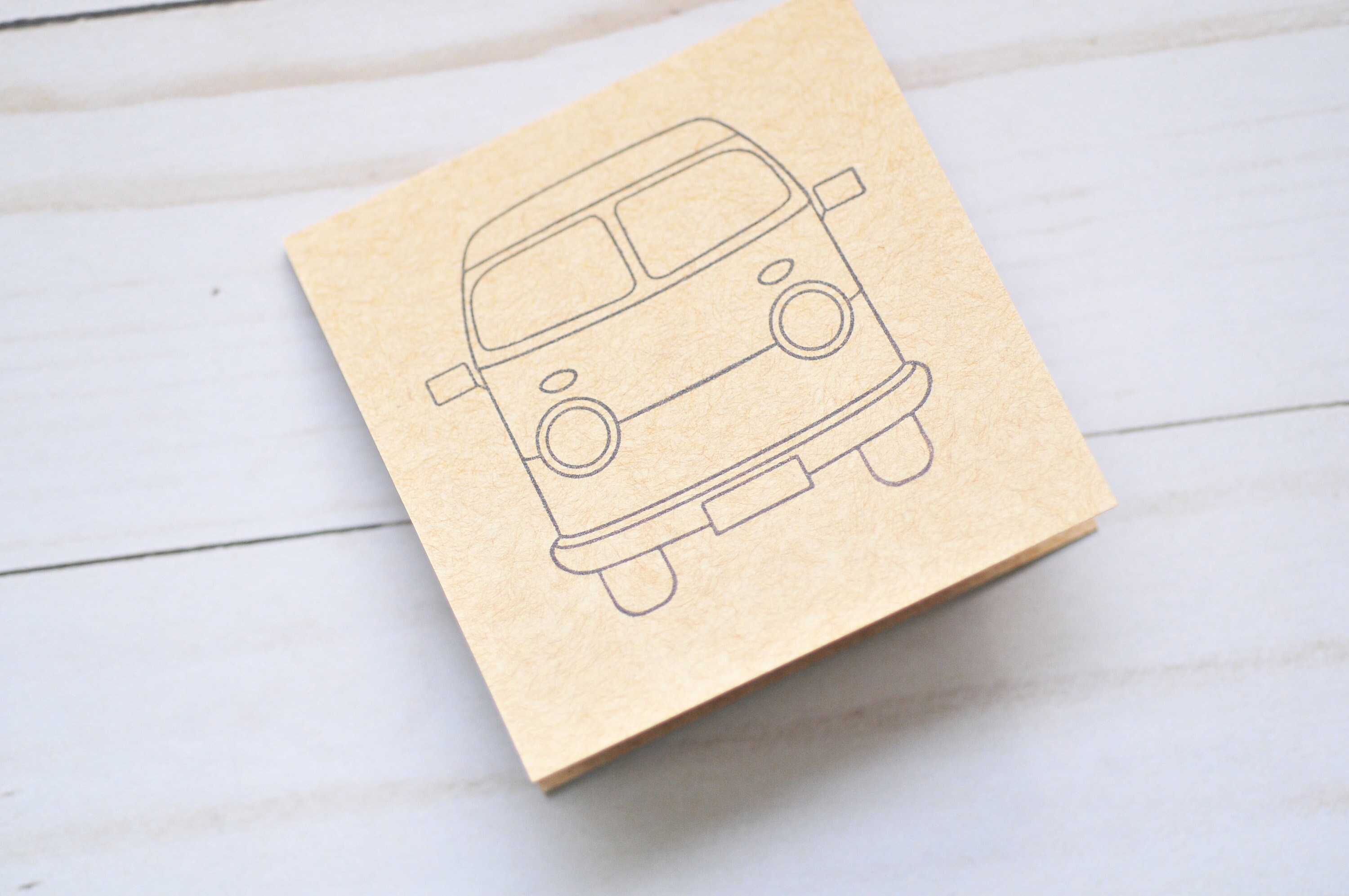 Vintage Bus Mini Cards // Kraft Cards // Travel Journal // | Etsy