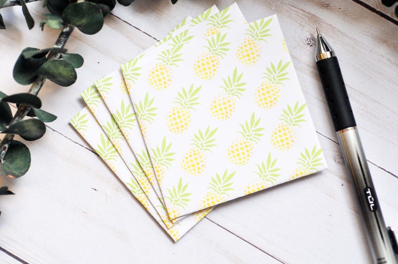 Pineapple Mini Cards // Blank Cards // Enclosure Cards // Gift Card ...