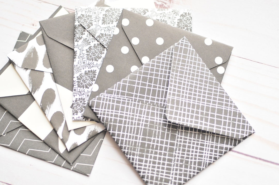 Black and White Patterned Mini Cards // Mini Envelopes // Blank Cards ...
