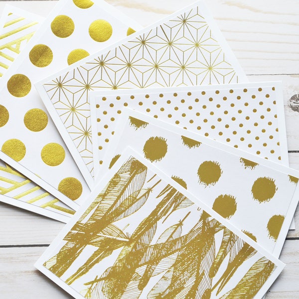 Gold Foil Note Cards - Etsy