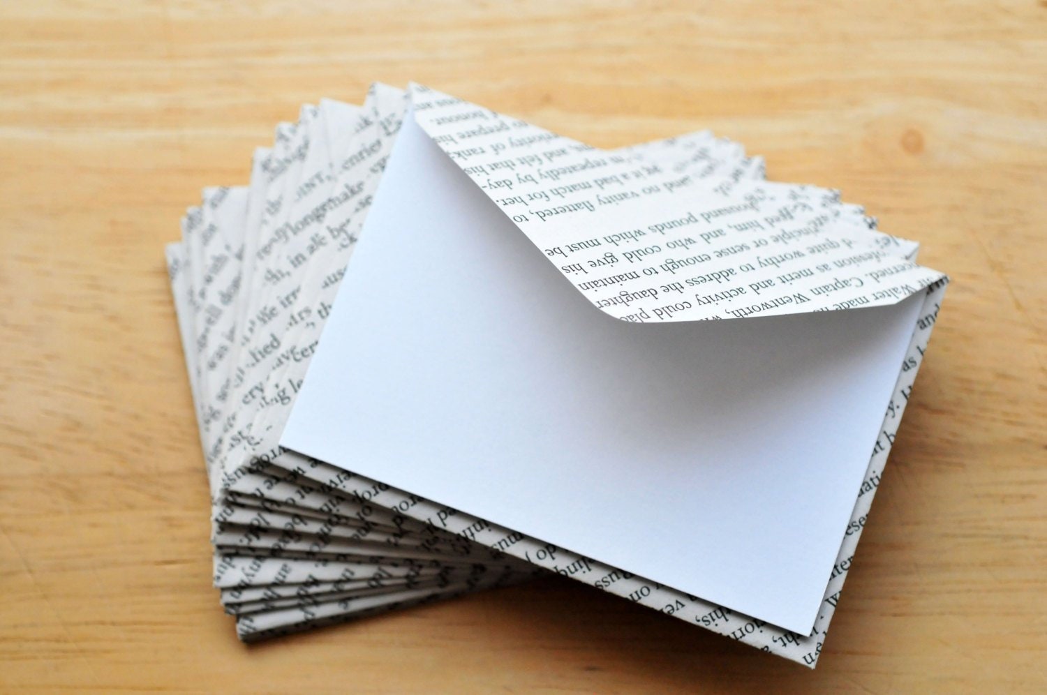 Book Page Mini Cards // Set of 10 // Gift Card Envelopes // - Etsy