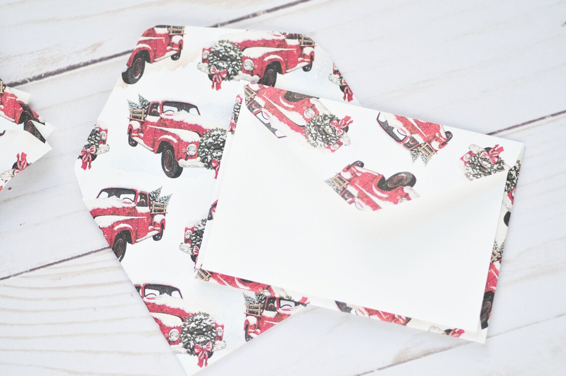 Christmas Truck Gift Card Envelopes // Mini Envelopes // Gift | Etsy