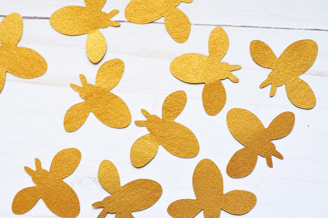 Bee Confetti - Gold Bees// Metallic // Paper Bees // Embellishments ...