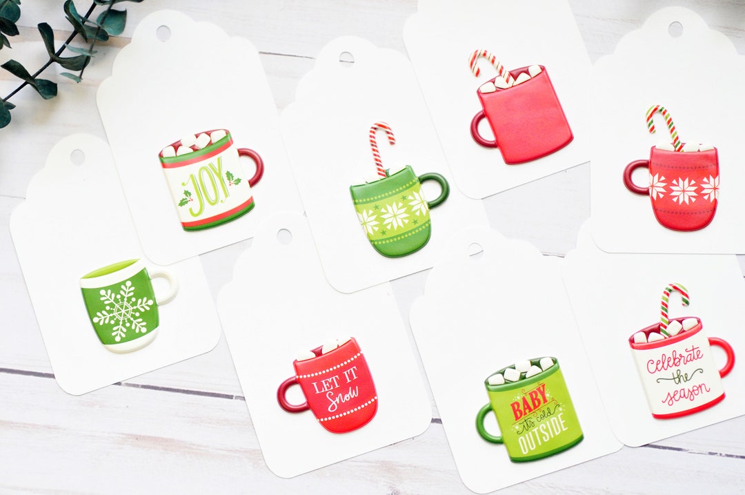 Holiday Cup Gift Tags - Set of 8 // Happy Holiday // Coffee ...