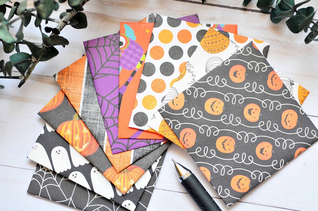 Assorted Halloween Mini Cards – Set of 10 - Spooky Blank Notes, Trick ...