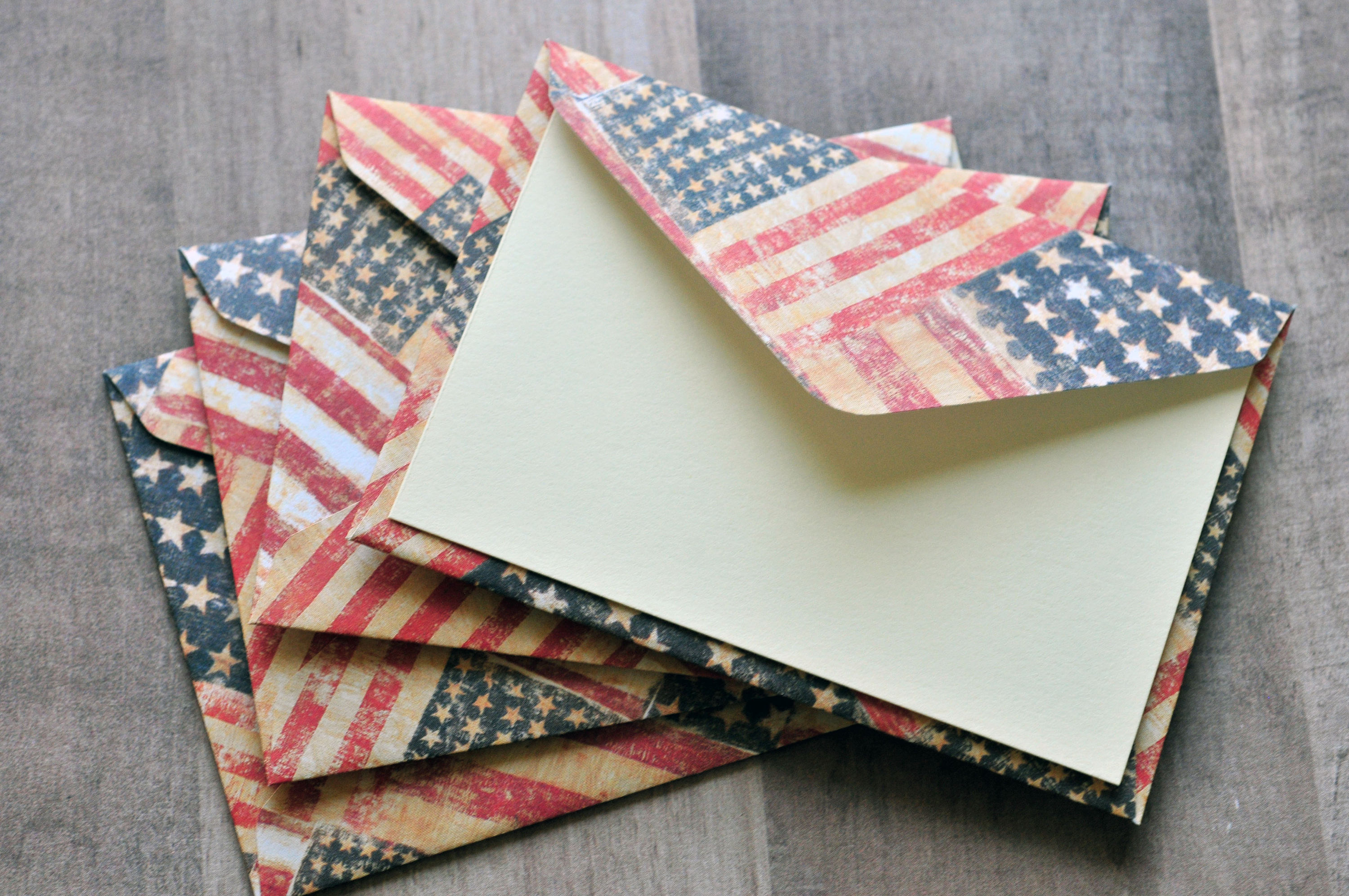 American Flag Mini Cards // Set of 4 // Blank Cards // Gift | Etsy