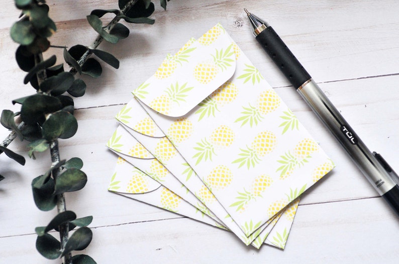 Pineapple Mini Cards // Blank Cards // Enclosure Cards // Gift Card ...