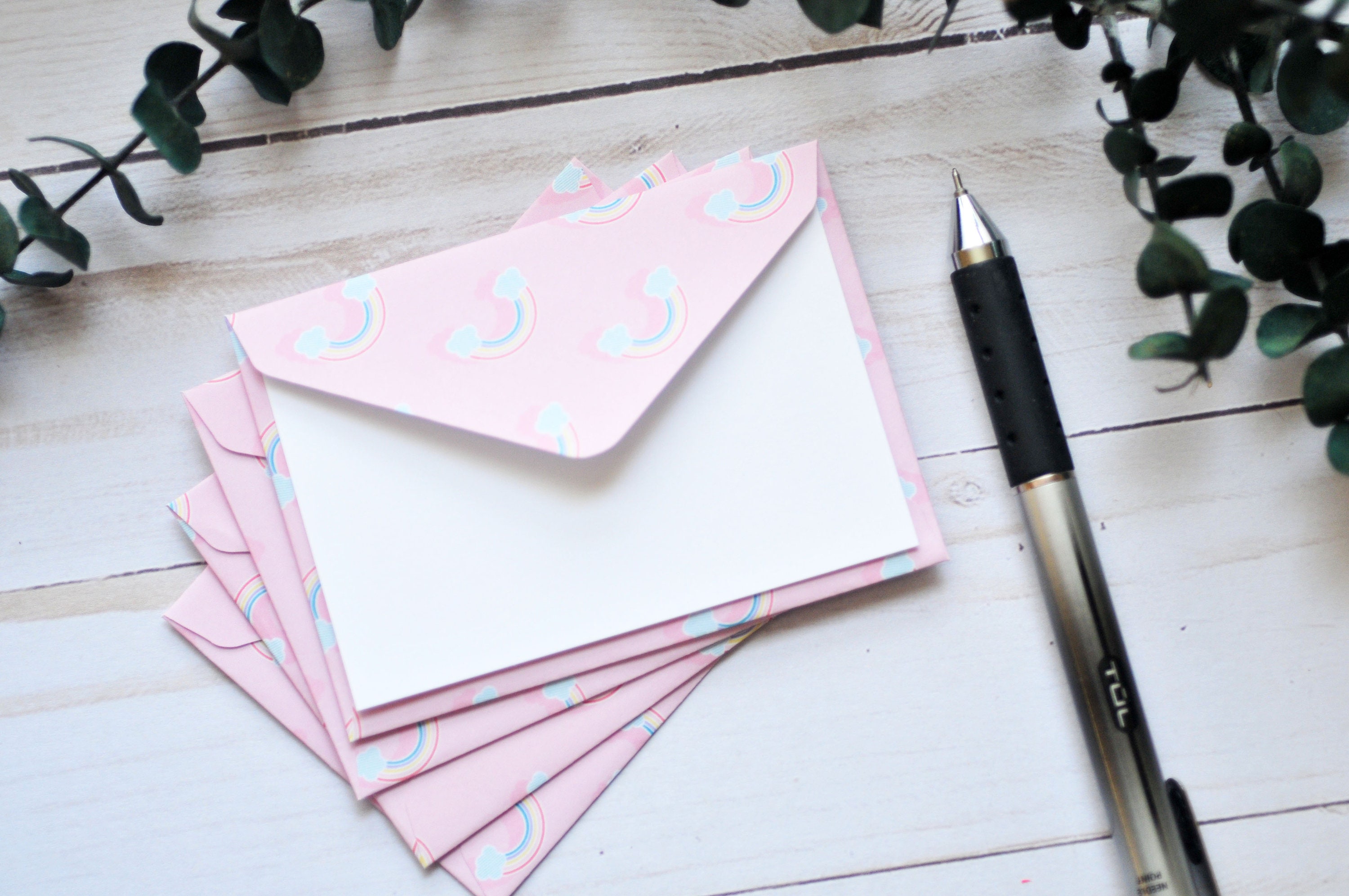 Rainbow Mini Cards // Set of 4 // Blank Cards // Enclosure | Etsy