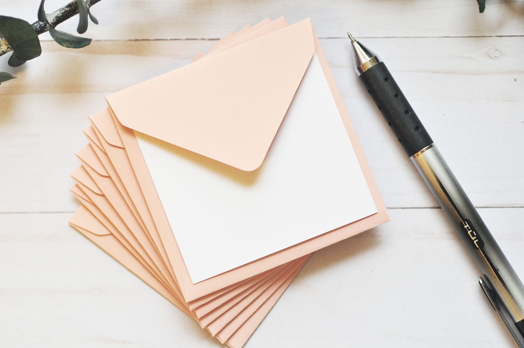 Mini Envelopes – Blush Pink - Bulk Set of 50 - Advice Cards, Gift Wrap ...