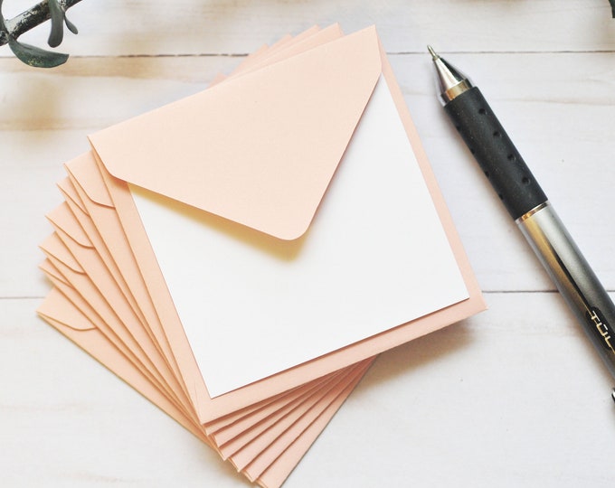 Mini Envelopes Blush Pink //bulk // Set of 50 // Gift Card Envelope ...