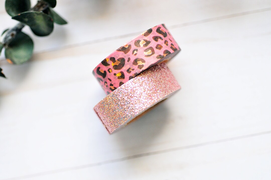 Leopard Washi Tape // 2 Rolls // Glitter Washi // Animal Print Washi ...