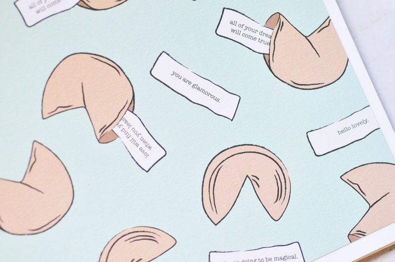 Fortune Cookie Note Cards // Set of 6 // Blank Cards // Girl - Etsy