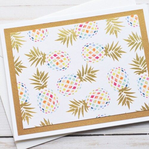 Pineapple Note Cards // Blank Cards // Colorful Pineapples // | Etsy